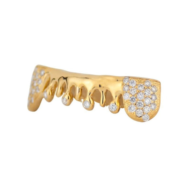 Custom 6 piece Diamond Drip Grillz with Diamond Fangs – VVS Grillz